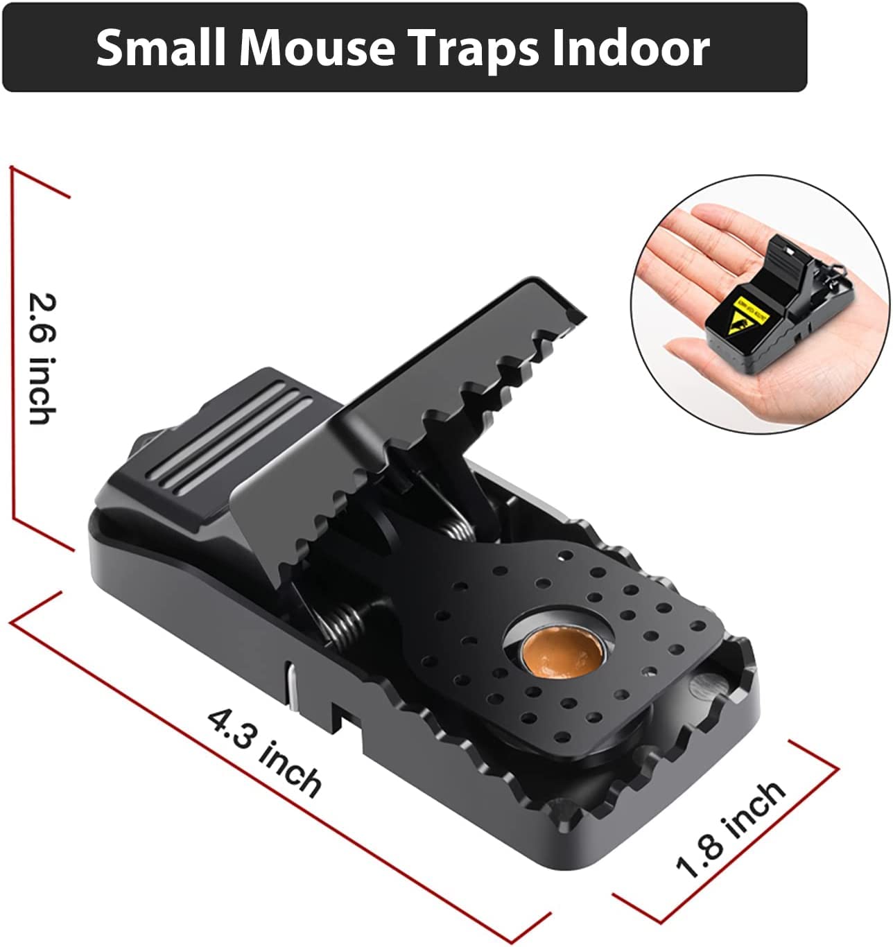 Dvcindy Mouse Traps Indoor for Home Small Mouse Trap for House Mice Snap Trap Effective Sanitary Quick Mouse Catcher - 12 Pack