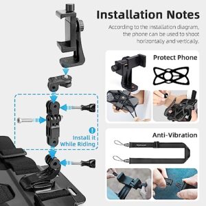 Vamson Mobile Phone Chest Mount Harness Strap Cell Phone Holder Mount for Video Recording Bike/Kayak/Fishing/Skateboard POV/VLOG for iPhone/Samsung for GoPro Hero 11 10 9 8/Insta360/DJI Action Camera