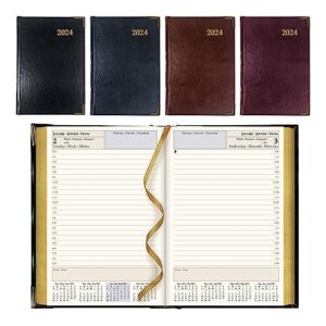 brownline 2024 executive daily planner, appointment book, 12 months, january to december, sewn binding, 7.125" x 4.875", trilingual, assorted colors (cbe504.asx-24)