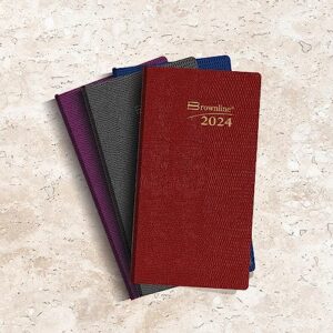 Brownline 2024 Traditional Weekly Pocket Planner, Appointment Book, 12 Months, January to December, Perfect Binding, 6" x 3.125", Assorted Colors (CB403.ASX-24)