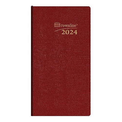 Brownline 2024 Traditional Weekly Pocket Planner, Appointment Book, 12 Months, January to December, Perfect Binding, 6" x 3.125", Assorted Colors (CB403.ASX-24)