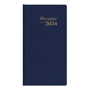 Brownline 2024 Traditional Weekly Pocket Planner, Appointment Book, 12 Months, January to December, Perfect Binding, 6" x 3.125", Assorted Colors (CB403.ASX-24)