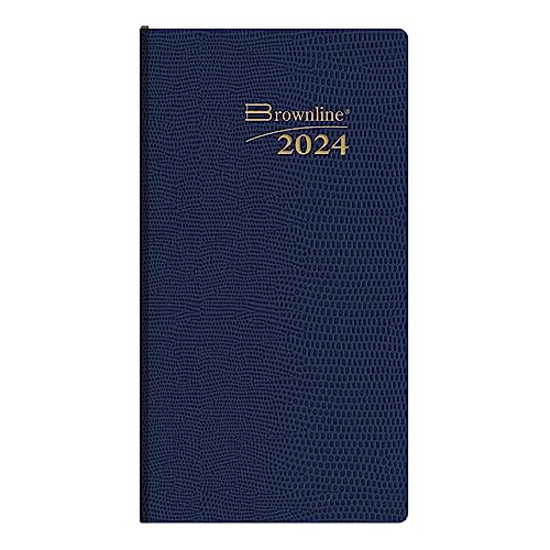 Brownline 2024 Traditional Weekly Pocket Planner, Appointment Book, 12 Months, January to December, Perfect Binding, 6" x 3.125", Assorted Colors (CB403.ASX-24)