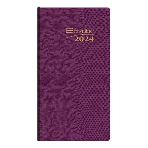 Brownline 2024 Traditional Weekly Pocket Planner, Appointment Book, 12 Months, January to December, Perfect Binding, 6" x 3.125", Assorted Colors (CB403.ASX-24)