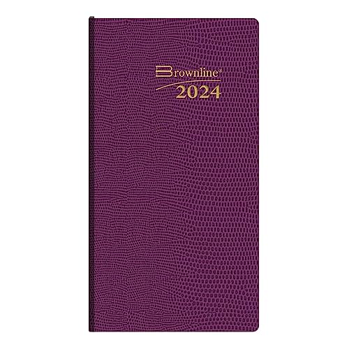 Brownline 2024 Traditional Weekly Pocket Planner, Appointment Book, 12 Months, January to December, Perfect Binding, 6" x 3.125", Assorted Colors (CB403.ASX-24)