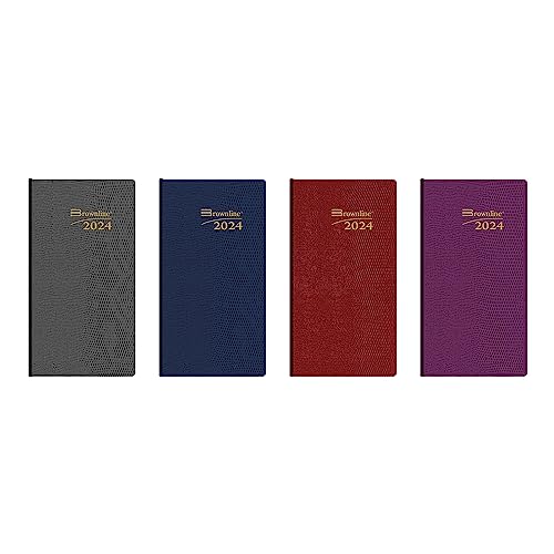 Brownline 2024 Traditional Weekly Pocket Planner, Appointment Book, 12 Months, January to December, Perfect Binding, 6" x 3.125", Assorted Colors (CB403.ASX-24)