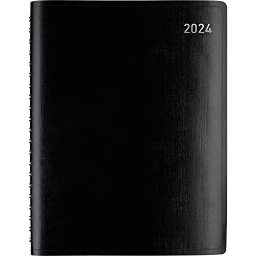 2024 Office Depot® Brand Weekly/Monthly Planner, 8" x 11", Black, January to December 2024, OD710800