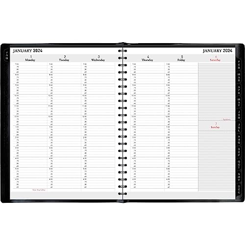 2024 Office Depot® Brand Weekly/Monthly Planner, 8" x 11", Black, January to December 2024, OD710800