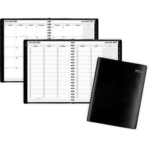 2024 Office Depot® Brand Weekly/Monthly Planner, 8" x 11", Black, January to December 2024, OD710800