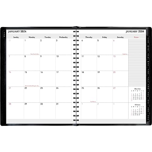 2024 Office Depot® Brand Weekly/Monthly Planner, 8" x 11", Black, January to December 2024, OD710800