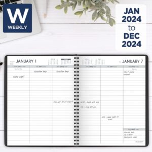 2024 AT-A-GLANCE® Open Scheduling Weekly Planner, 6-3/4" x 8-3/4", Black, January To December 2024, 7085505