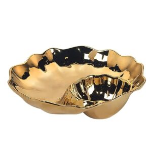 certified international gold coast chip & dip server 12" x 2.5", multicolor