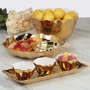 Certified International Gold Coast Chip & Dip Server 12" x 2.5", Multicolor