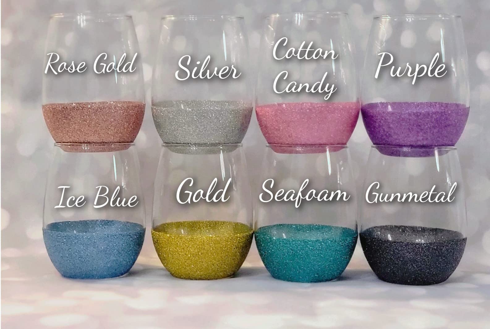 Glitter Birthday Wine Glass, Glitter Birthday Shot Glass, Age + Name (Wine + Shot)