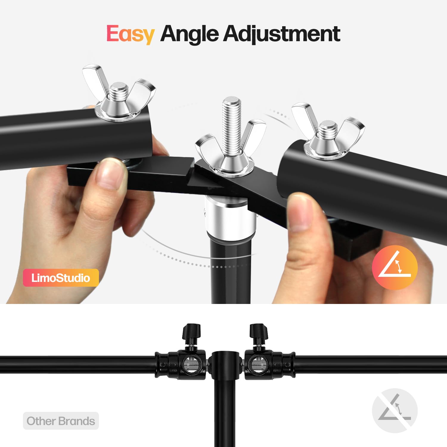 LimoStudio (Heavy Duty) 30 ft. Max Wide x 10 ft. Max Tall Backdrop Stand Background Support System, 360° Rotatable Angle Adjustable Crossbar Joint, Spring Clamp, Elastic String Holder Clip, AGG3354