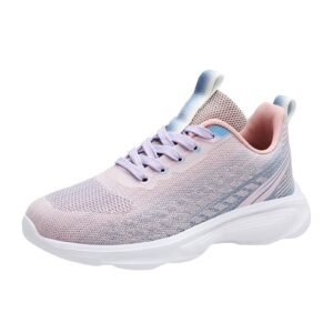 jhkuno running shoes for women dressy summer women sneakers fashion casual baseball sneaker air cushion elastic sports shoes pink,7.5