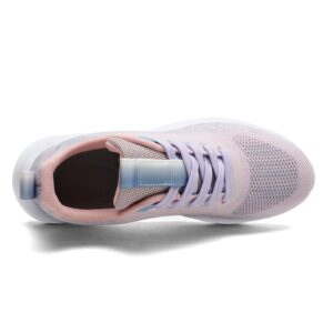 JHKUNO Running Shoes for Women Dressy Summer Women Sneakers Fashion Casual Baseball Sneaker Air Cushion Elastic Sports Shoes Pink,7.5