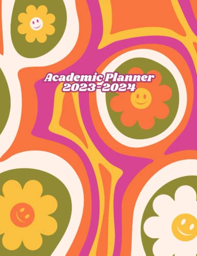 Academic Planner 2023-2024: (July 2023 - June 2024) 12 Months Dated Agenda Organizer, Daily Planning, Diary Notebook, Note Pages With Holidays, Retro Design