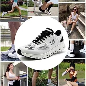 Waldeal Women's Trail Running Shoes - Lightweight Breathable Athletic Sneakers for Outdoor Hiking-8.5 White/Black