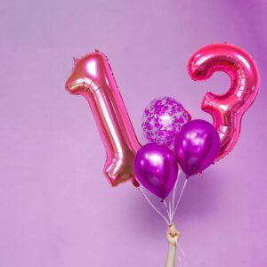 WEIKA 40 Inch Hot Pink Number 12 Balloons, Giant Jumbo Helium Number Balloon for 12th / 21th Birthday Party Girls Women Engagement Photo Shoot 12/21 Anniversary Party Decorations