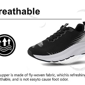 JACKSHIBO Wide Toe Box Shoes for Men Women Extra Wide Width Sneakers Road Running Walking Cloud Shoes Lightweight Breathable Cushioned Athletic Tennis Rubber Outsole Black 10women/8.5men