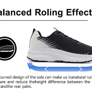 JACKSHIBO Wide Toe Box Shoes for Men Women Extra Wide Width Sneakers Road Running Walking Cloud Shoes Lightweight Breathable Cushioned Athletic Tennis Rubber Outsole Black 10women/8.5men