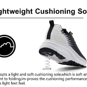 JACKSHIBO Wide Toe Box Shoes for Men Women Extra Wide Width Sneakers Road Running Walking Cloud Shoes Lightweight Breathable Cushioned Athletic Tennis Rubber Outsole Black 10women/8.5men