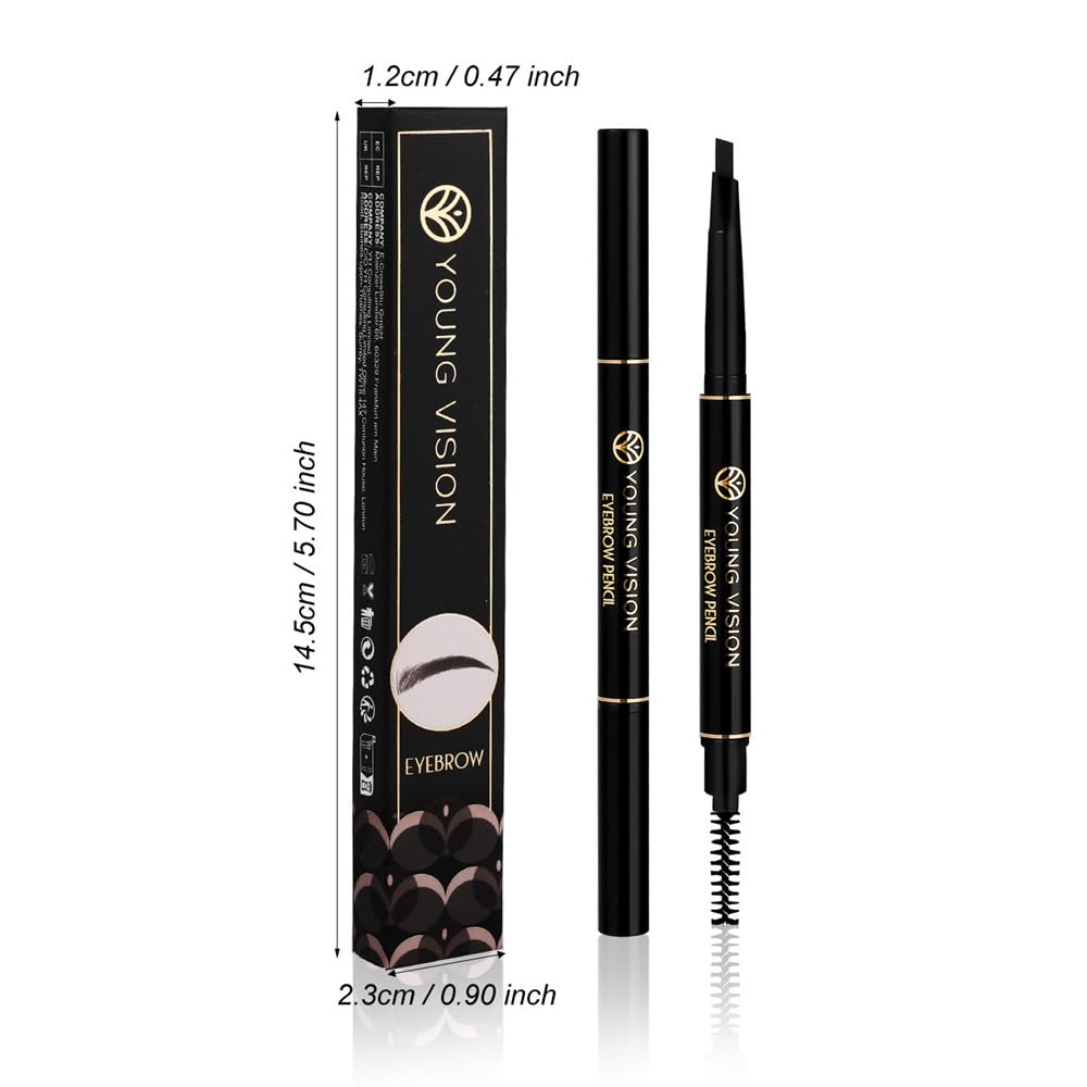 Eyebrow pencil eyebrow Eyebrow Retractable Definer Pencil, eyebrow stylist shape and fill eyebrow pencil, professional eye makeup (01 Black)