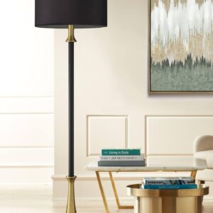 Possini Euro Design Possini Euro Burbank 70" Tall Floor Lamp with Black Shade and Dimmer