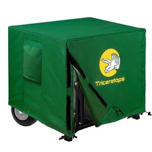 triceratops waterproof 600d oxford generator cover 32 x 24 x 24 inch, outdoor weather/fade resistant generator covers for universal portable generators 5000-10000 watt, green