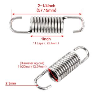 GNPADR 2-1/4inch(8Pcs) Stainless Steel Protective Coated Replacement Furniture Tension Springs for Recliner Sofa Bed [11Turn]