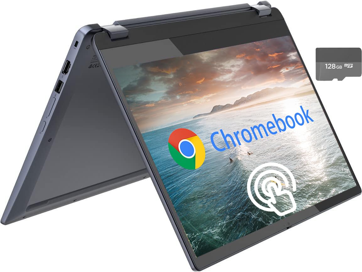 Lenovo Flex 3i 2-in-1 Chromebook for College Students,15.6 Inch FHD Touchscreen Laptop, Intel Celeron N4500, 4GB RAM, 64GB eMMC+128GB SD Card, Intel UHD Graphics, Chrome OS, Abyss Blue, PCM