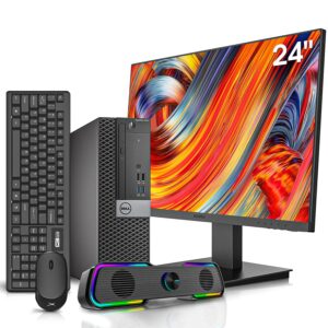 dell optiplex 5050 desktop computers with 24" monitor pc bundle,intel i7-6700 3.4ghz,32gb ddr4 ram new 512gb m.2 nvme ssd,intel ax200 built-in wifi 6,bluetooth 5.2, hdmi,dvd-rw,windows 10 pro(renewed)