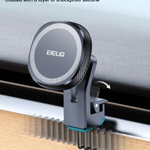 EXELIQ Tesla Phone Mount Holder for Model 3/Y, Magnetic Phone Holder for Screen, Tesla Magsafe Mount with Triple-Hook Vent Clip, Compatible with iPhone 15 14 13 12 Pro Max and All Phones