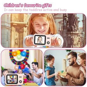 Makolle Kids Camera,Kids Camera for Girls,Kids Digital Camera Kids Video Camera for vlogging Christmas Birthday Gifts for Girls Age 3-9 Portable Toy for 3 4 5 6 7 8 Year Old Girls with 32GB SD Card