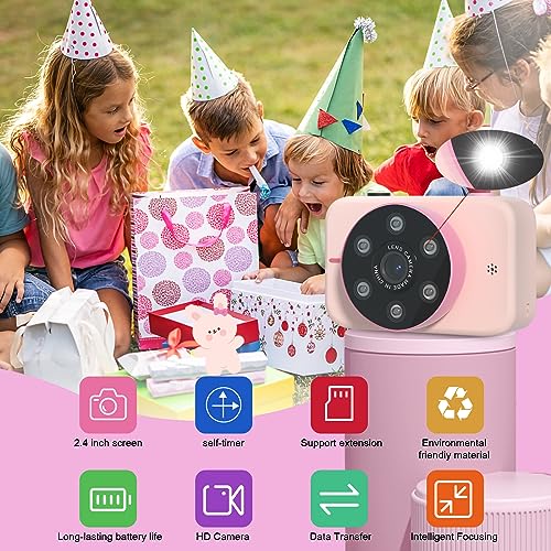 Makolle Kids Camera,Kids Camera for Girls,Kids Digital Camera Kids Video Camera for vlogging Christmas Birthday Gifts for Girls Age 3-9 Portable Toy for 3 4 5 6 7 8 Year Old Girls with 32GB SD Card