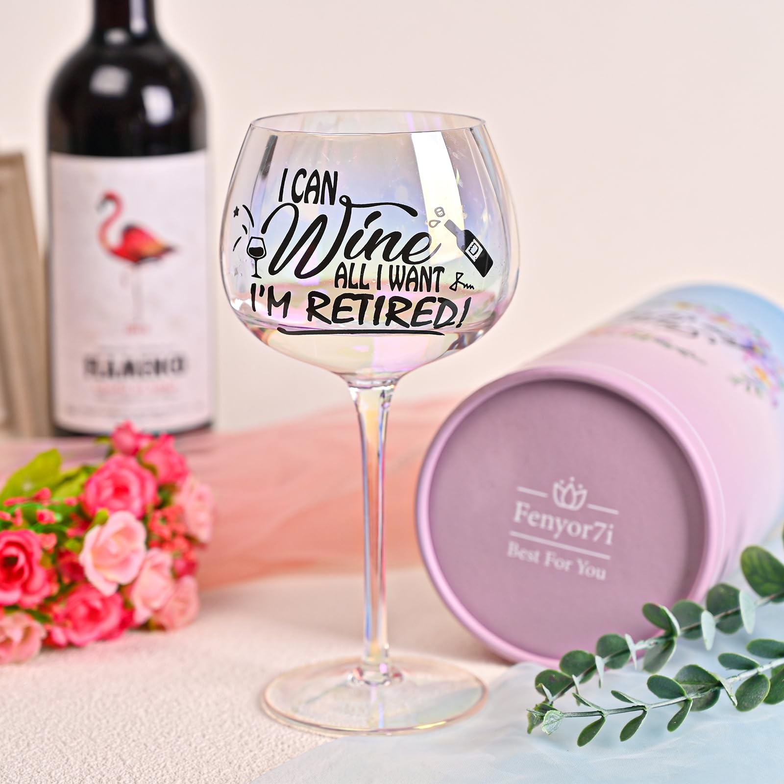 Retirement Gifts for Women - Funny Retirement Wine Glass - Humorous Gift for Retired Coworkers - Unique Wine Glass With Funny Saying - Happy Retirement Gifts