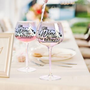 Retirement Gifts for Women - Funny Retirement Wine Glass - Humorous Gift for Retired Coworkers - Unique Wine Glass With Funny Saying - Happy Retirement Gifts