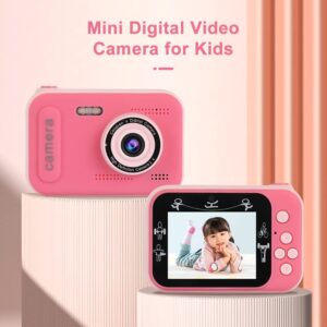 Namolit 1080P Mini Kids Digital Camera Digital Video Camera for Kids Dual Lens 2.4 Inch IPS Screen Built-in Battery Cute Photo Frames Interesting Games with Neck Strap Birthday