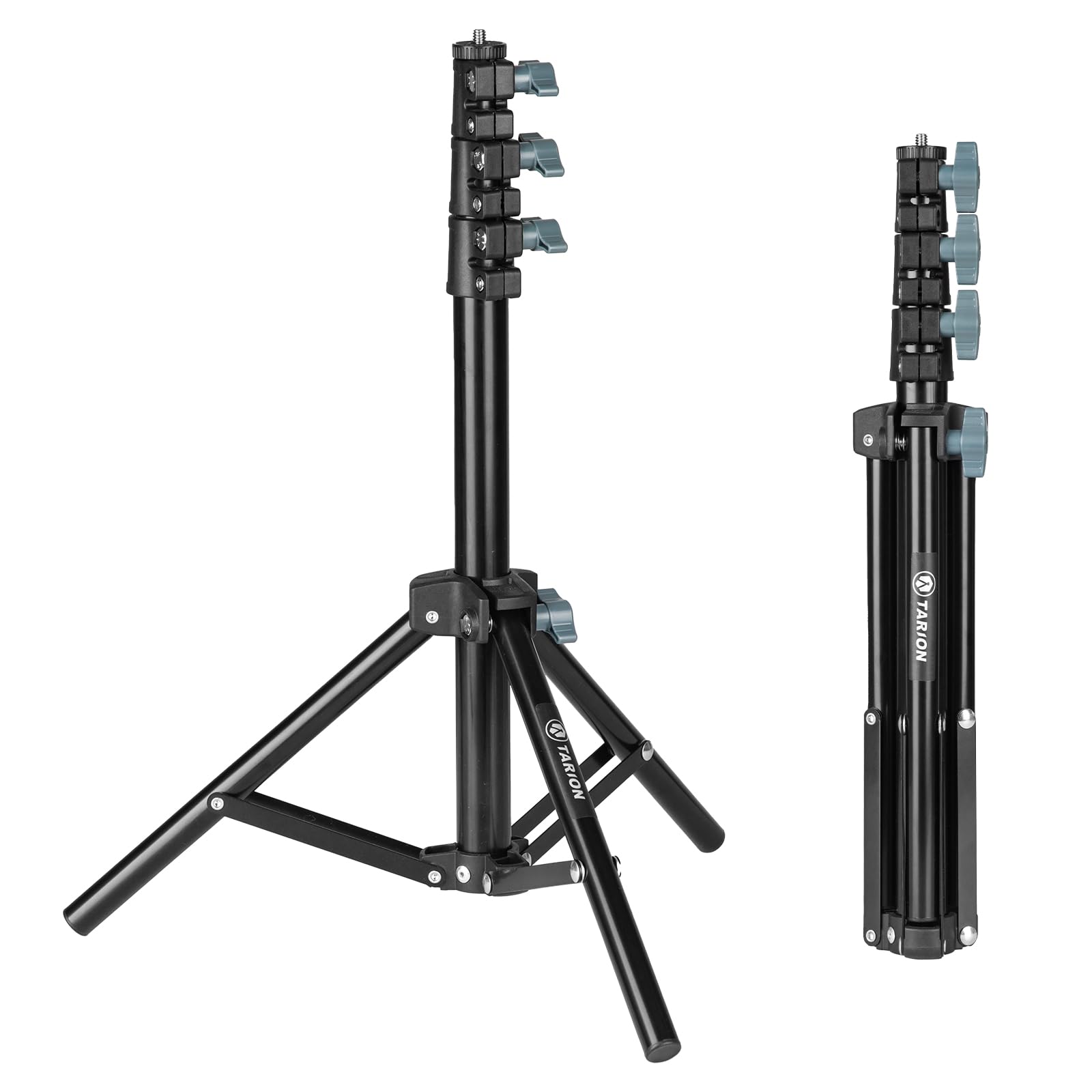 TARION Light Stand for Phone Cameras - 51" Photography Lighting Tripod Stand Mobile Phone Stand Stick Lightweight Foldable Travel Tripod Stand for Recording Vlogging Videography Filming TLS-01