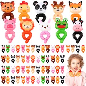 libima 200 pcs inflatable wrist balloon cartoon animals hand wearing balloons with pump safari farm animals balloons jungle theme birthday party favors zoo carnival party supplies decorations