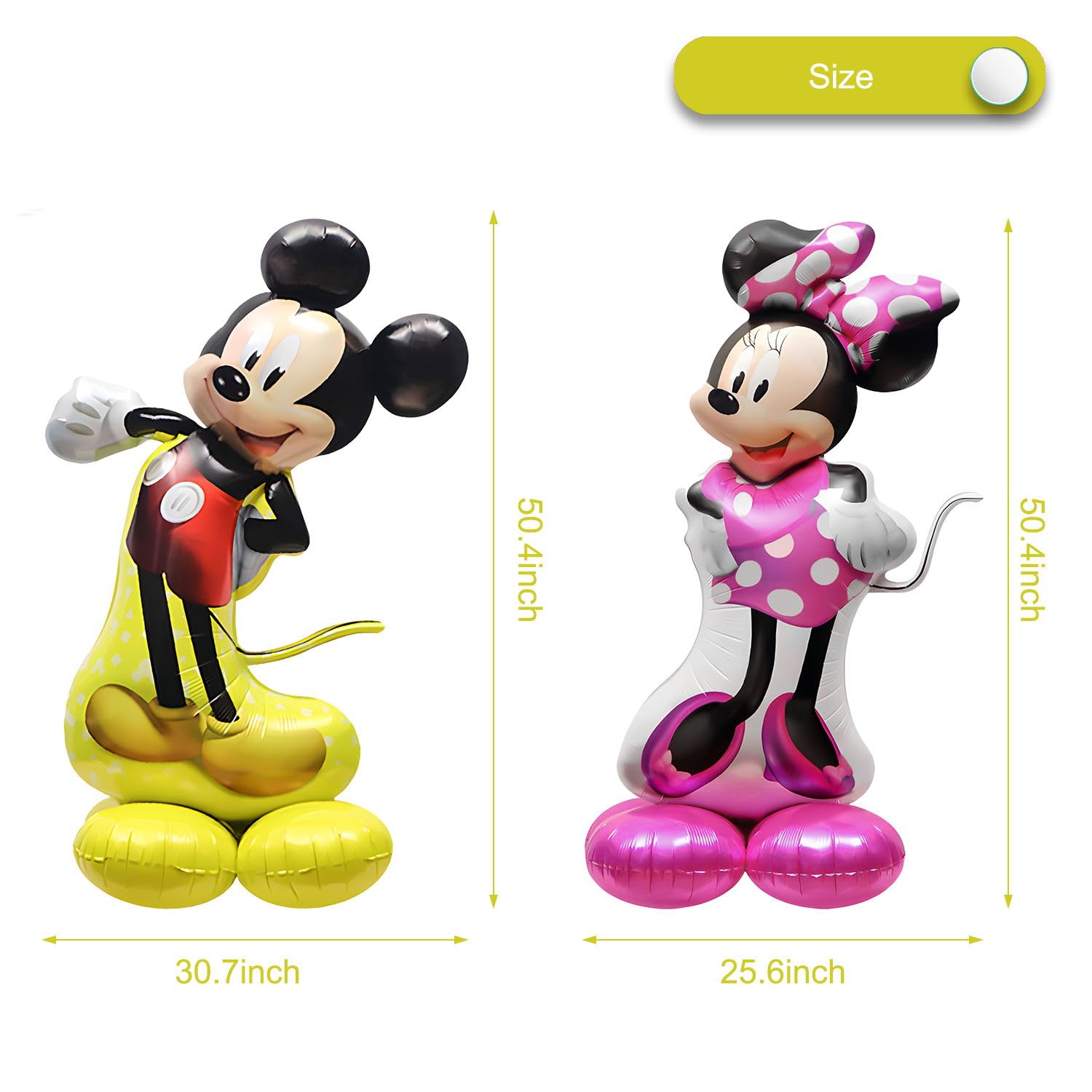 2PCS Jumbo Mickey Foil Balloon Birthday Decoration Minnie Foil Balloon 50" Party Supplies