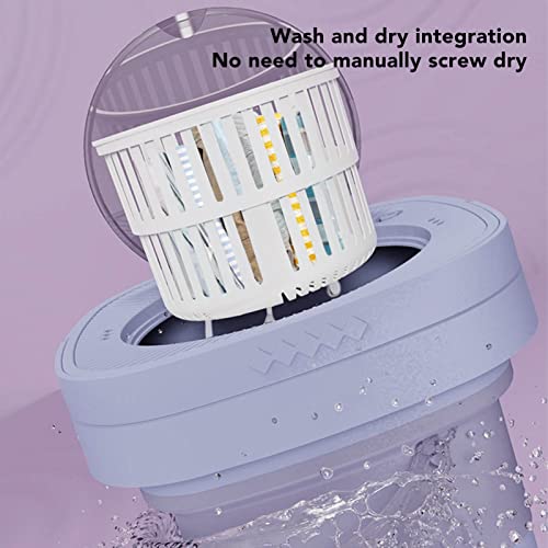 Dpofirs Foldable Washing Machine, 6.5L Portable Washing Machine for Baby Girls Clothes Socks Underwear Towels, Mini Small Portable Washer for Apartment RV Camping, Gifts (US)