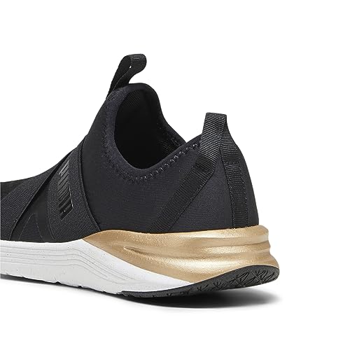 PUMA Women's BETTER FOAM PROWL SLIP-ON MOLTEN METALS Sneaker, PUMA Black-PUMA Gold-Ash Gray, 9.5