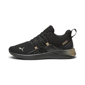 puma women's better foam prowl molten metals sneaker, puma black-puma gold, 8.5