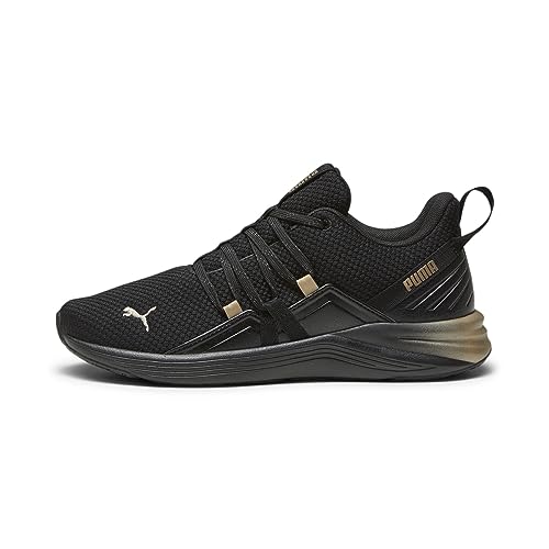 PUMA Women's BETTER FOAM PROWL MOLTEN METALS Sneaker, PUMA Black-PUMA Gold, 8.5