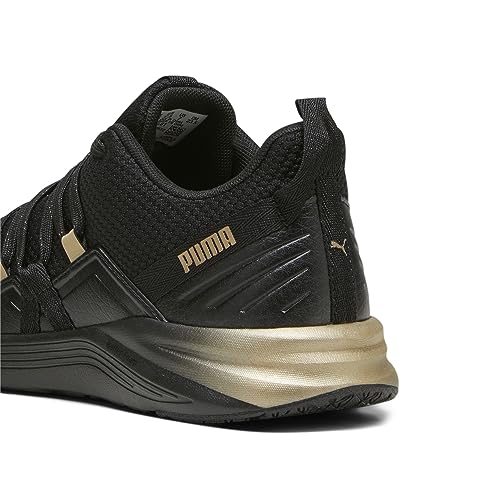 PUMA Women's BETTER FOAM PROWL MOLTEN METALS Sneaker, PUMA Black-PUMA Gold, 8.5