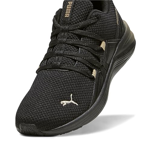 PUMA Women's BETTER FOAM PROWL MOLTEN METALS Sneaker, PUMA Black-PUMA Gold, 8.5