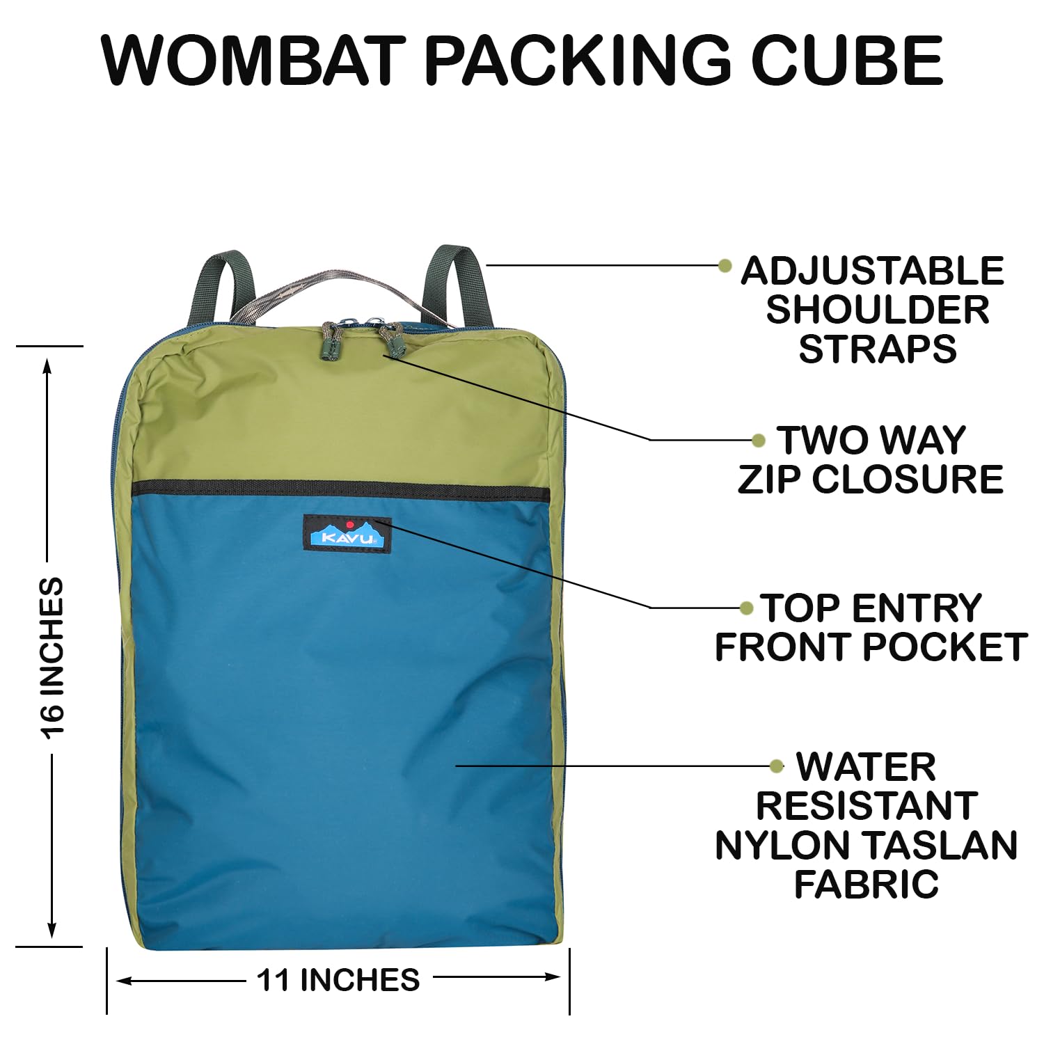 KAVU Wombat Packing Cube Convertible Backpack - Woodgrove