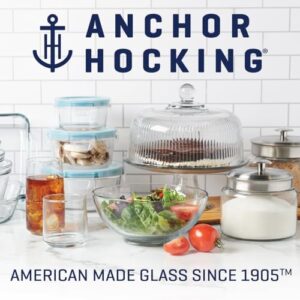 Anchor Hocking 26 Piece Glass Storage Containers with Lids (13 Glass Food Storage Containers & 13 Red SnugFit Lids)